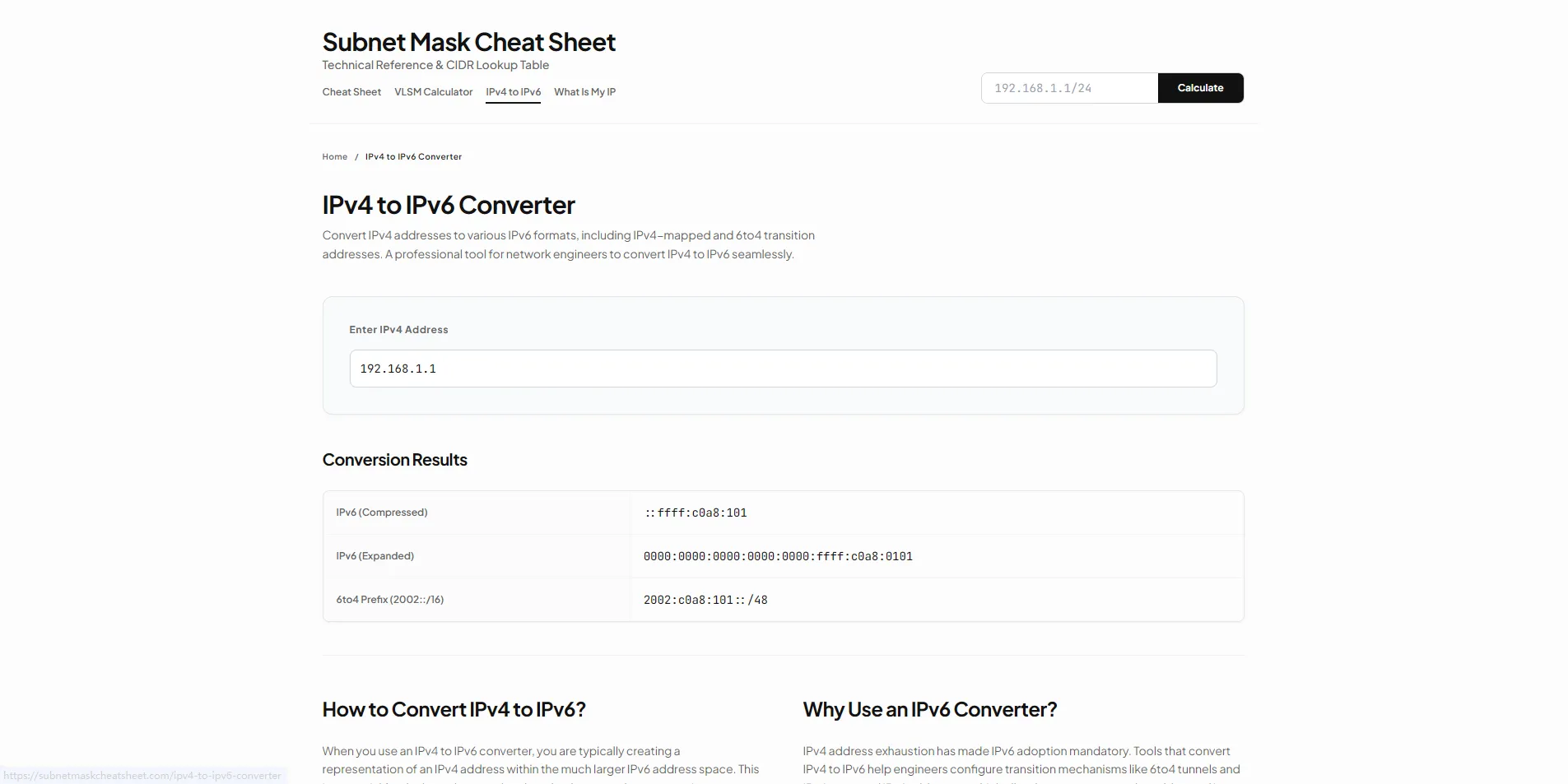 Subnet Mask Cheat Sheet – Free AI Tool